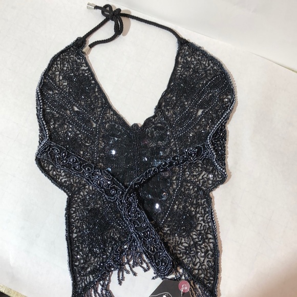 Cosmo and Nathalia | Tops | Beaded Sequence Butterfly Halter Top | Poshmark